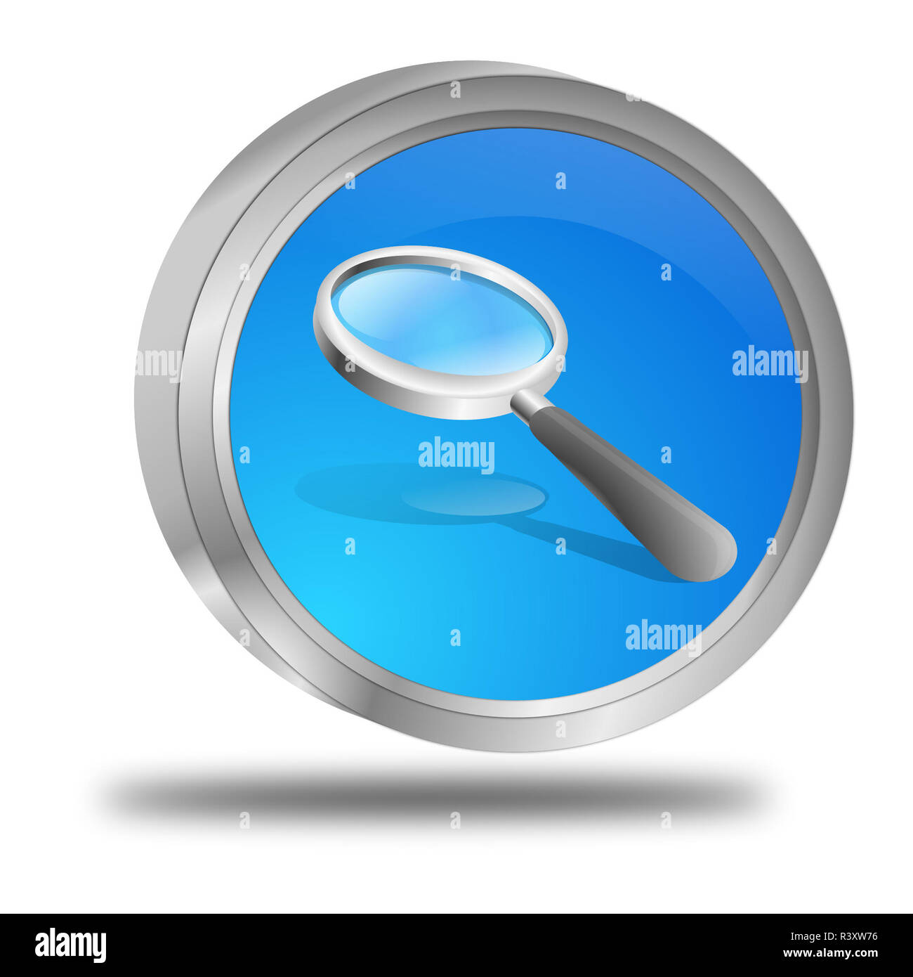 magnifying glass button Stock Photo - Alamy