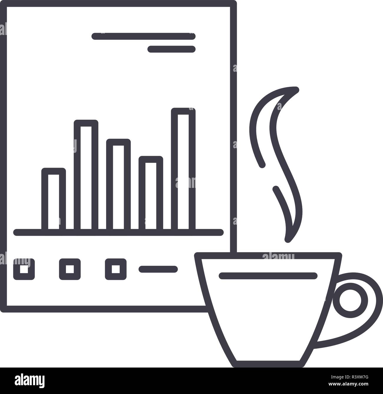 Analytical work line icon concept. Analytical work vector linear ...