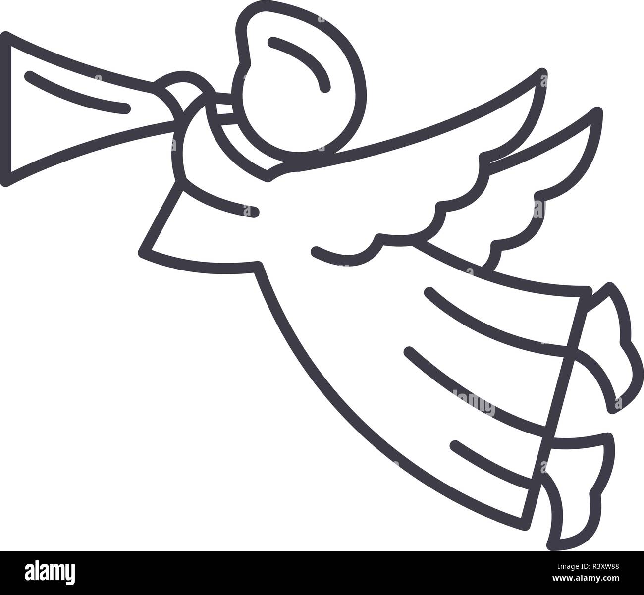 Angel line icon concept. Angel vector linear illustration, symbol, sign ...