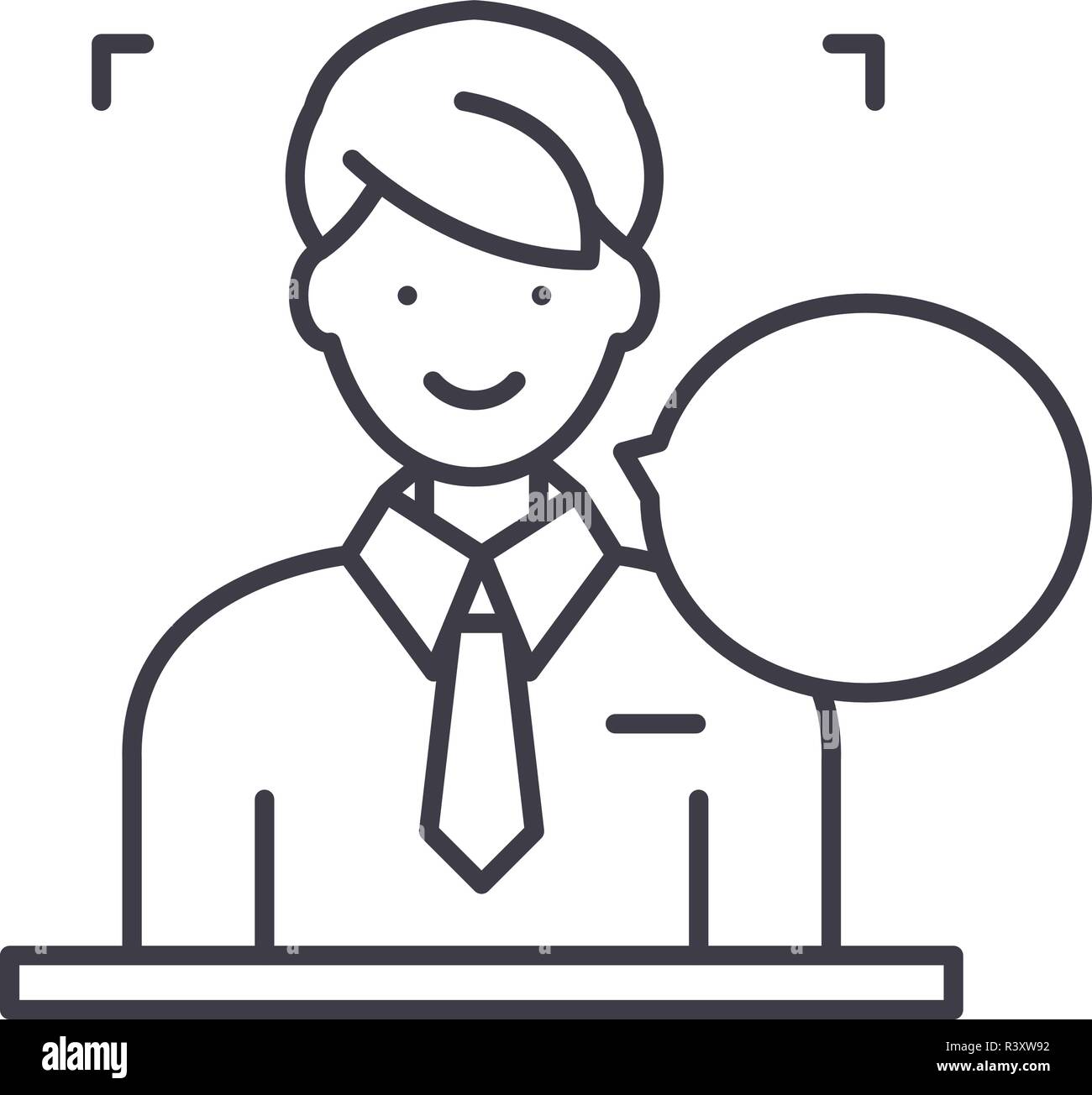 Answers on questions line icon concept. Answers on questions vector ...