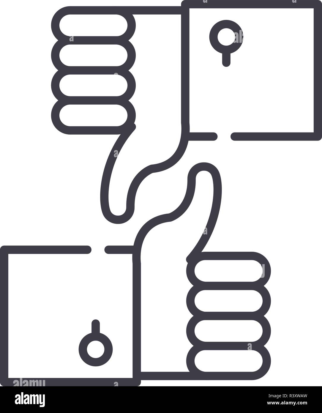 Approval and rejection line icon concept. Approval and rejection vector ...