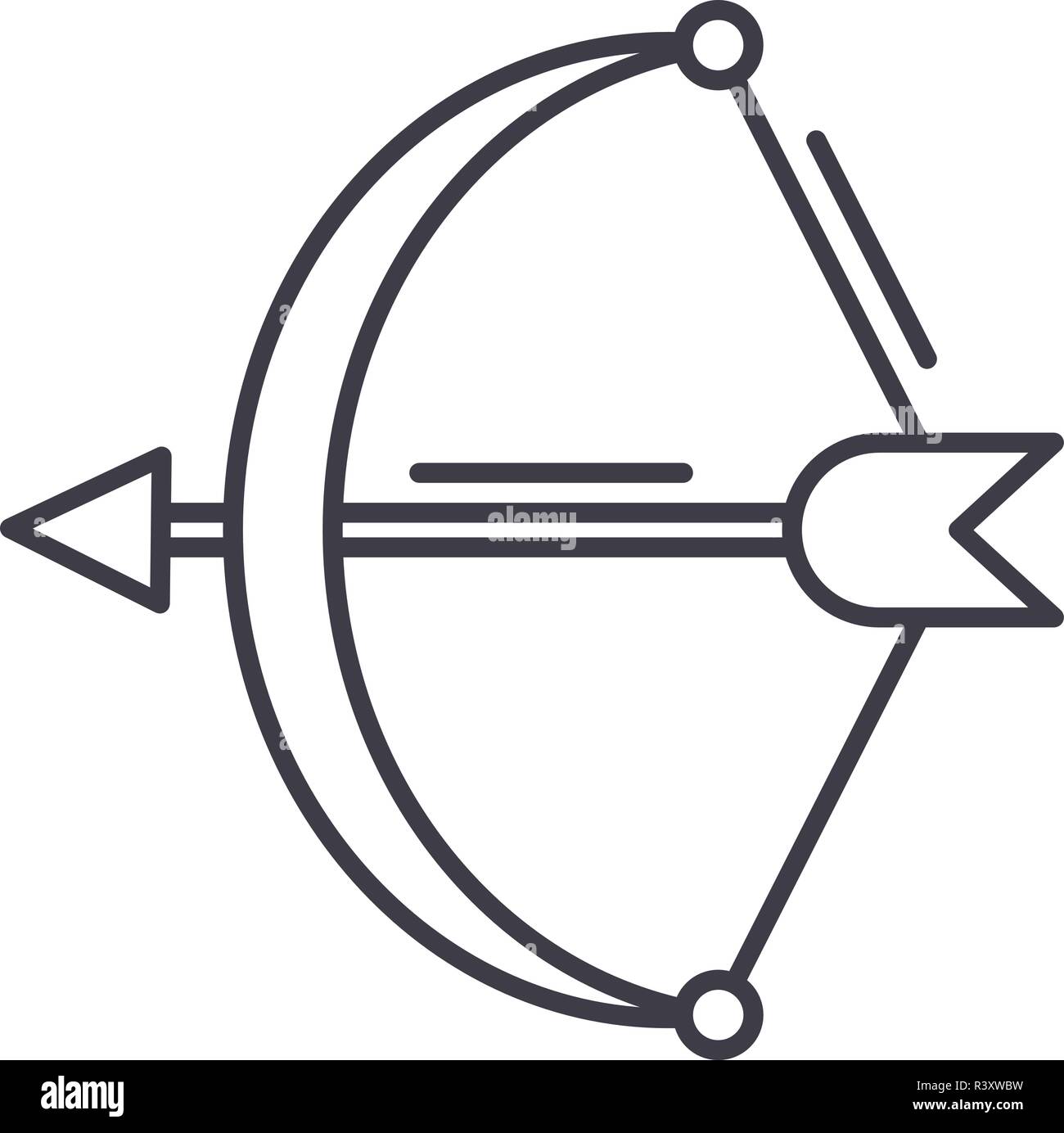 Archer line icon concept. Archer vector linear illustration, symbol ...