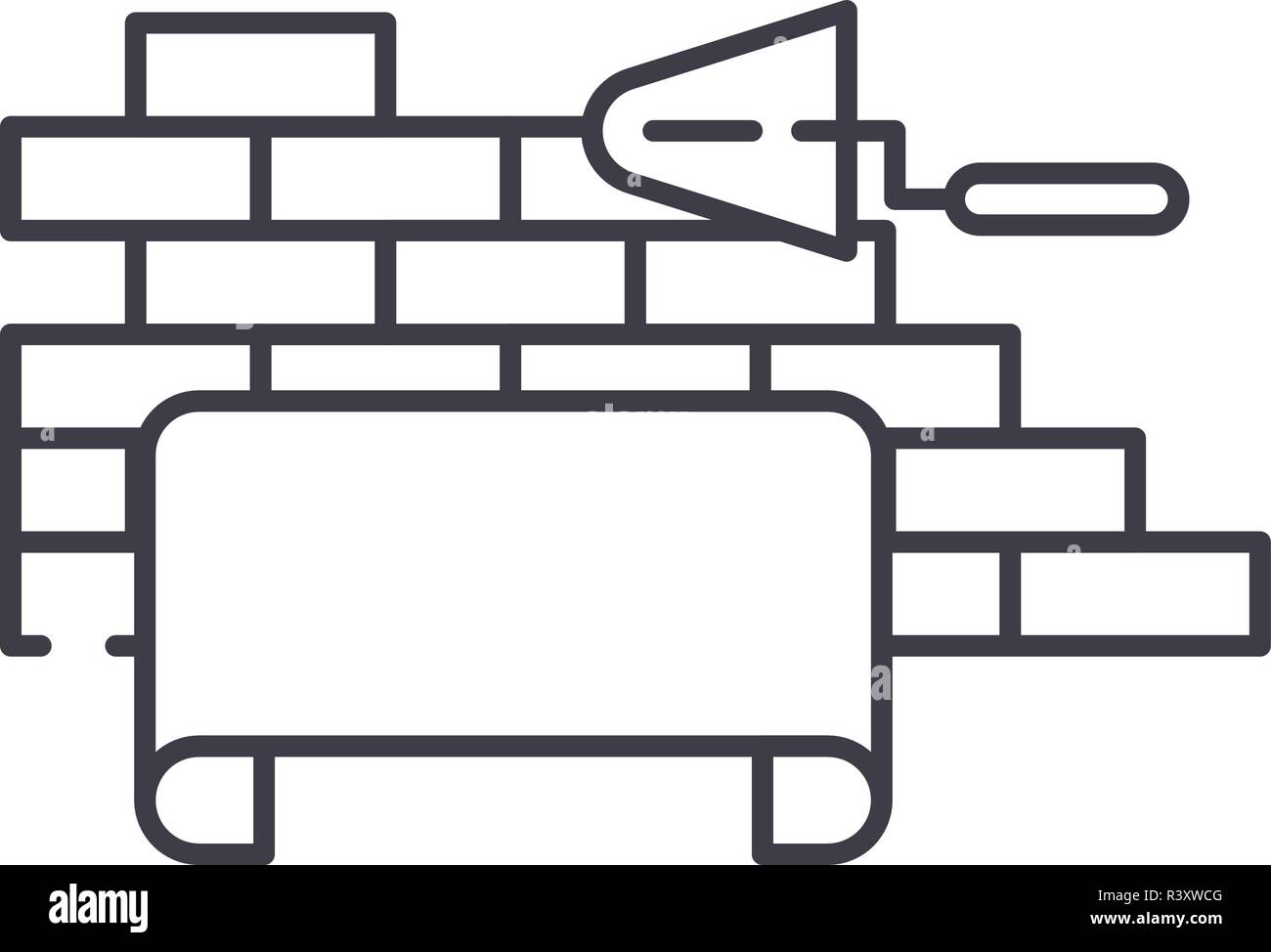 Architectural supervision line icon concept. Architectural supervision ...