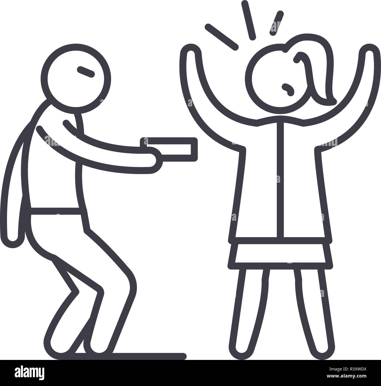 Armed Robbery Line Icon Concept Armed Robbery Vector Linear