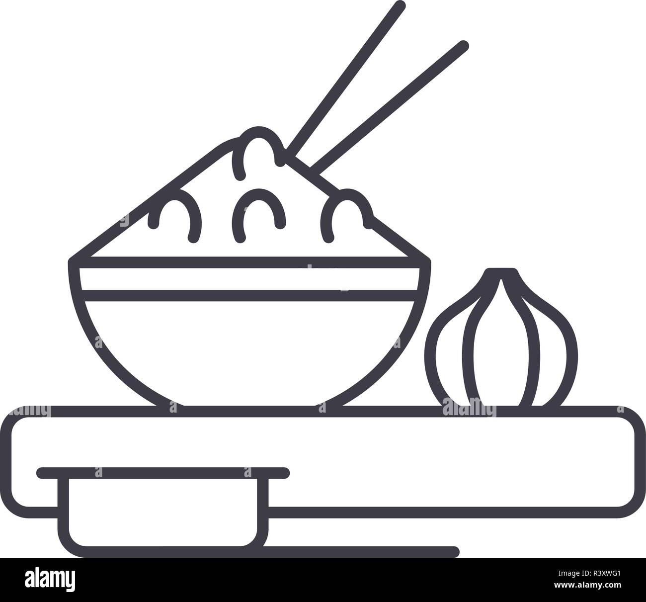 Asian food line icon concept. Asian food vector linear illustration ...
