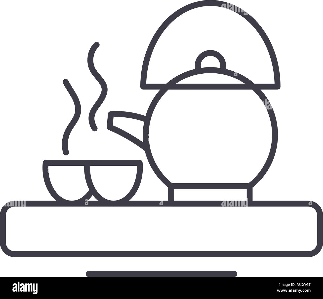 Asian tea line icon concept. Asian tea vector linear illustration ...