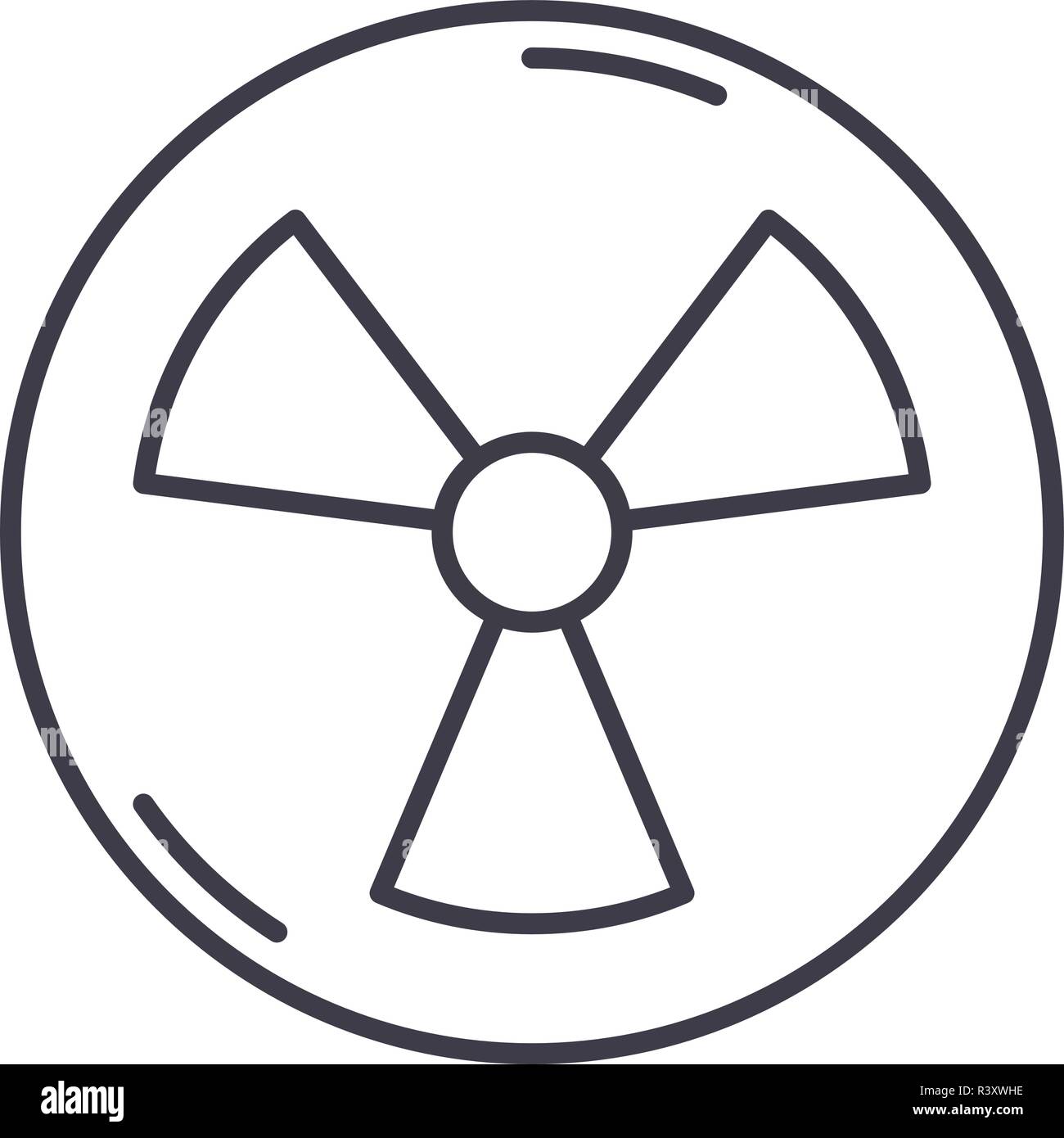Atomic industry line icon concept. Atomic industry vector linear ...
