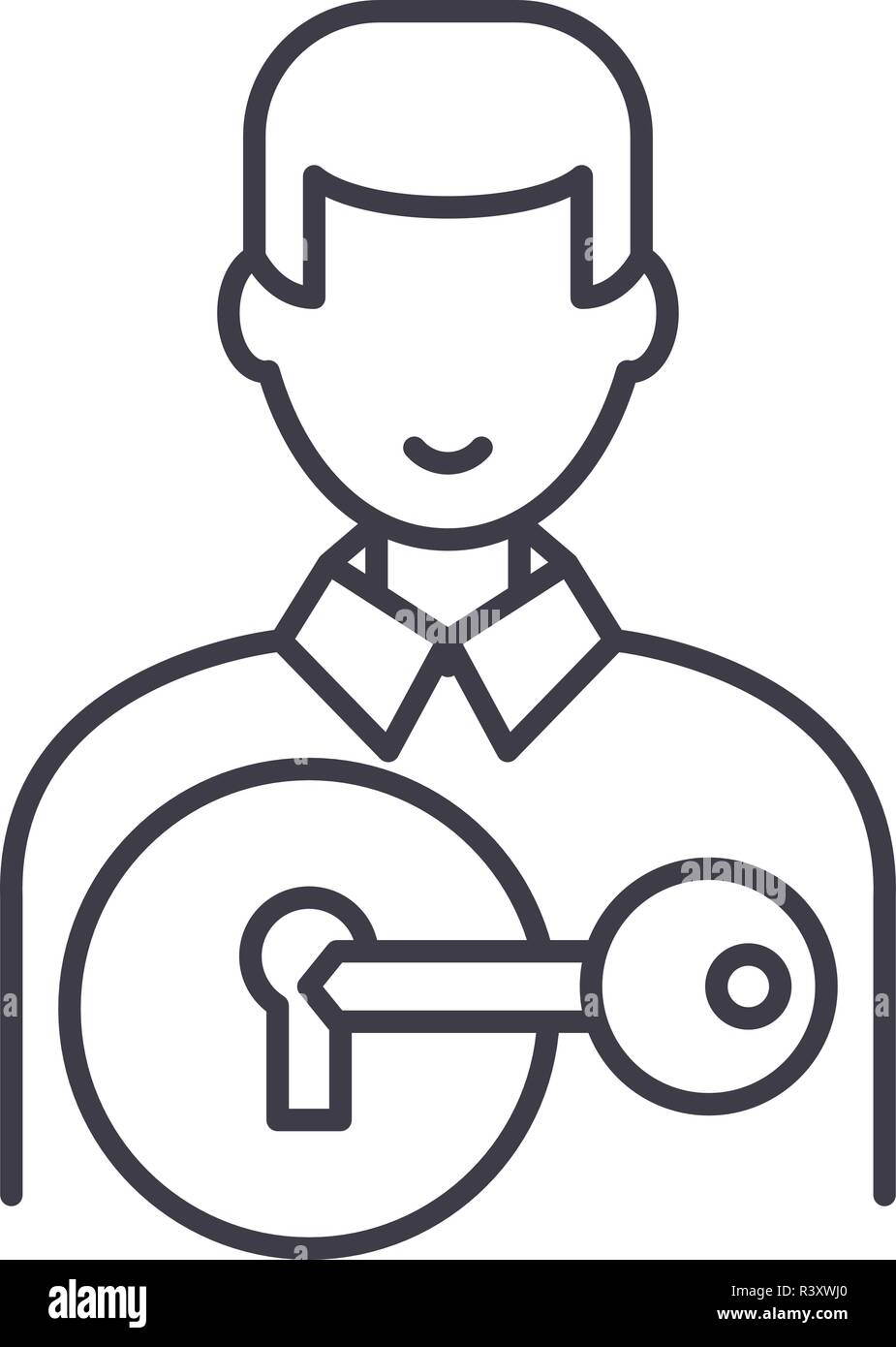 Attracting customers line icon concept. Attracting customers vector linear illustration, symbol ...