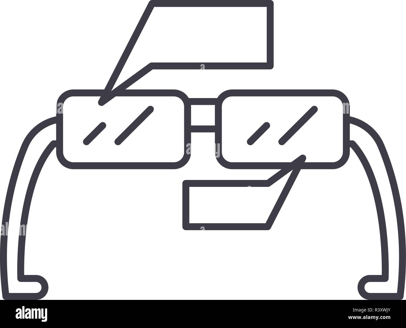 Augmented reality glasses line icon concept. Augmented reality glasses ... Augmented reality glasses line icon concept. Augmented reality glasses ...