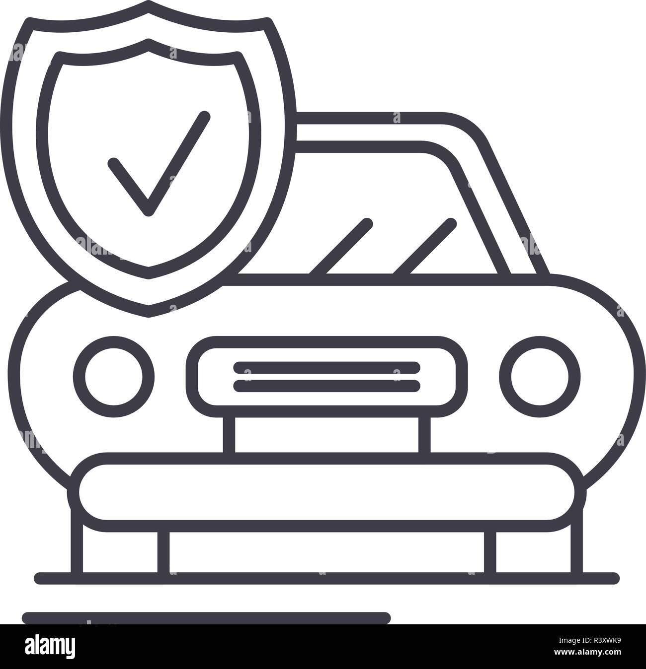Auto insurance line icon concept. Auto insurance vector linear ...