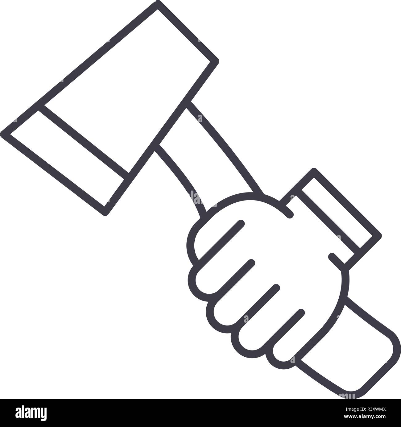 Ax line icon concept. Ax vector linear illustration, symbol, sign Stock ...