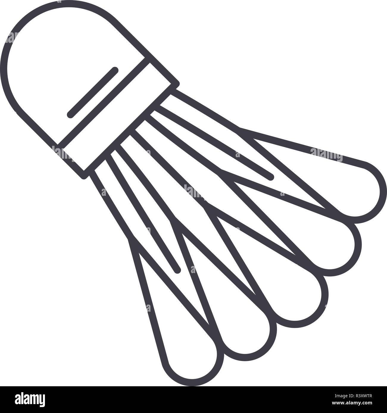 Badminton shuttlecock line icon concept. Badminton shuttlecock vector linear illustration ...
