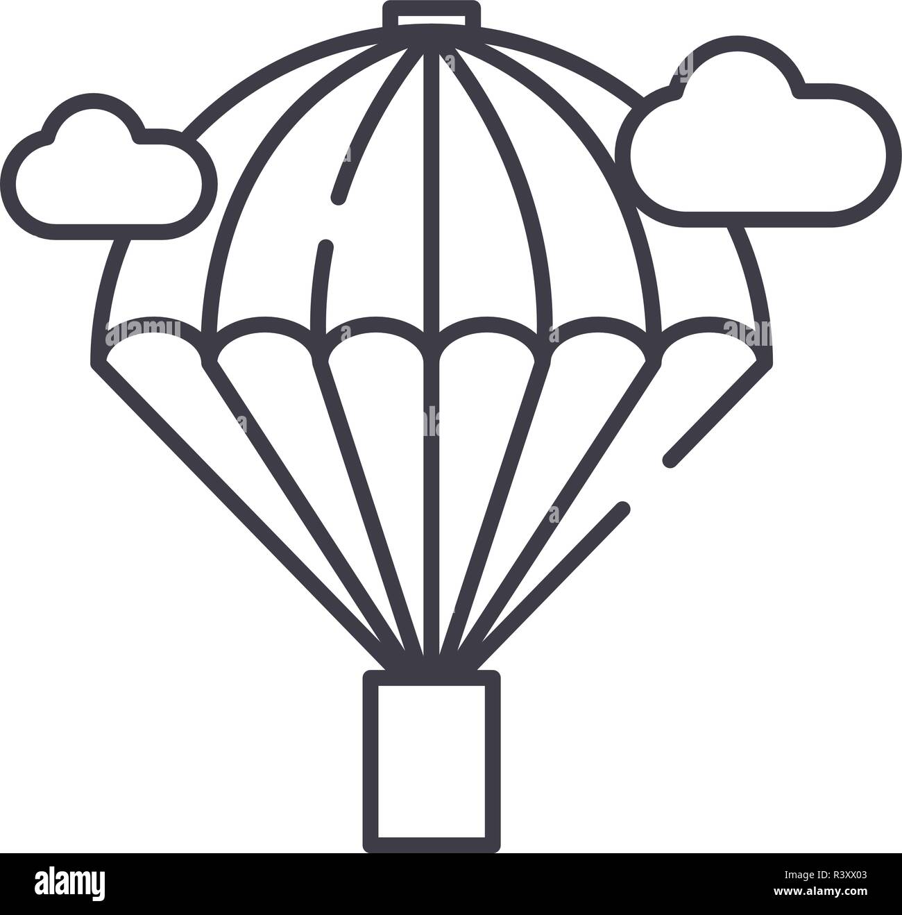 Balloon line icon concept. Balloon vector linear illustration, symbol ...