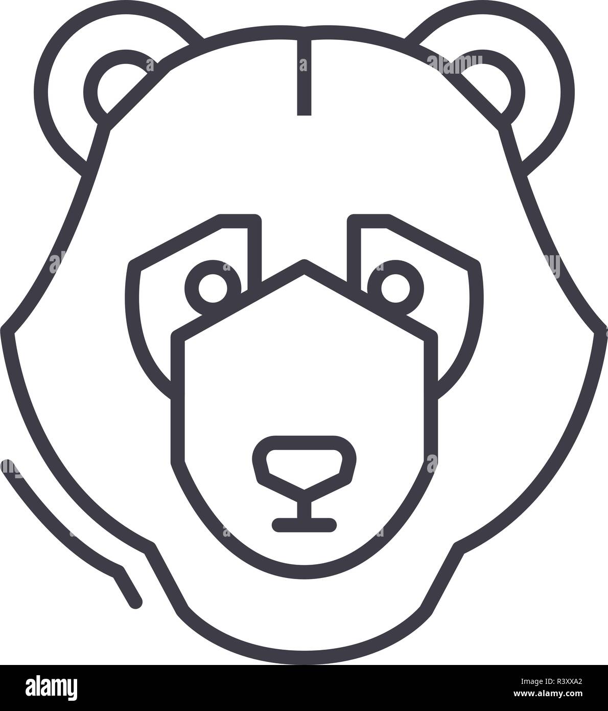 Bear trend line icon concept. Bear trend vector linear illustration ...