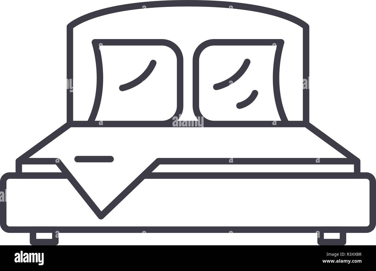 Bedroom line icon concept. Bedroom vector linear illustration, symbol ...