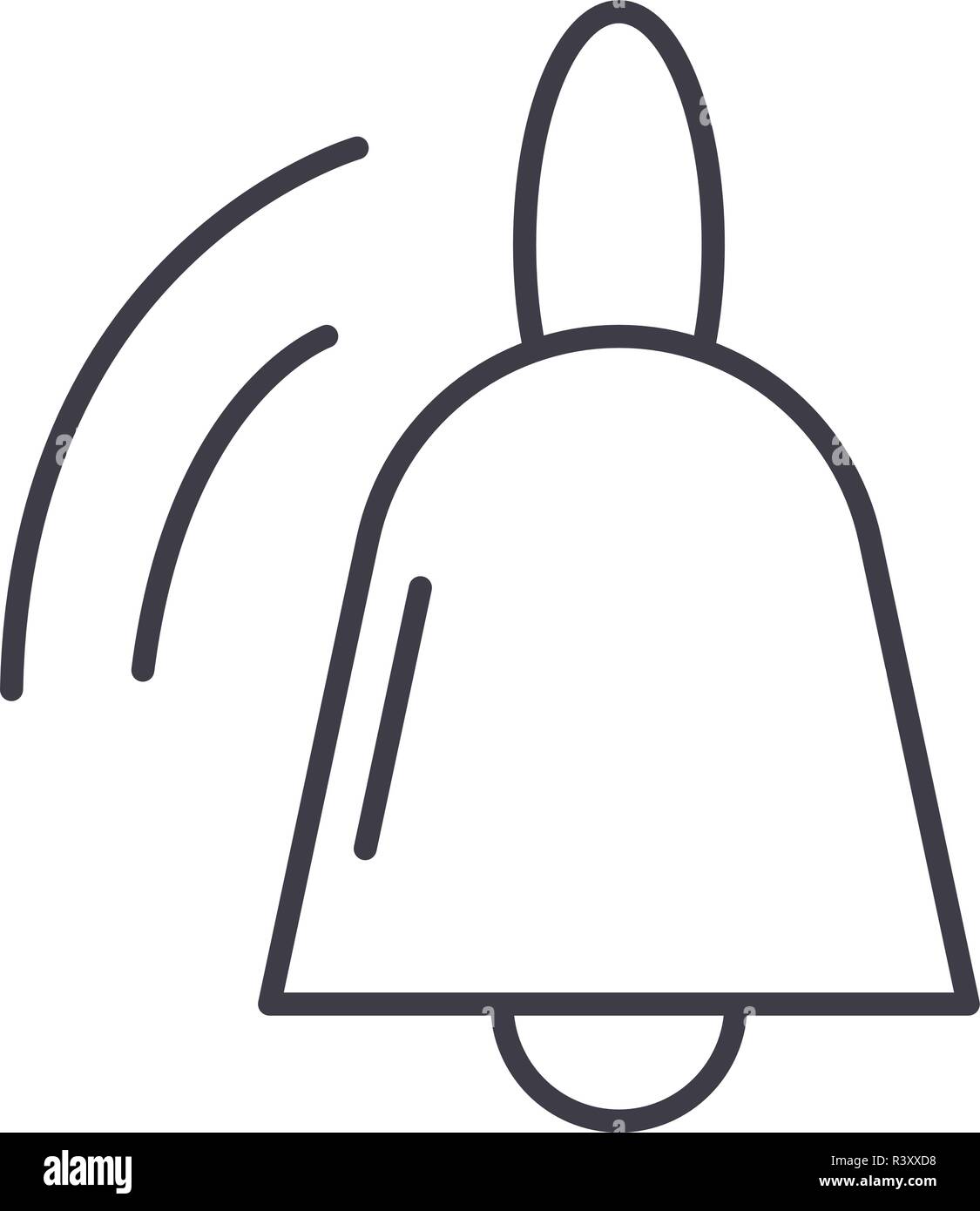 Bell line icon concept. Bell vector linear illustration, symbol, sign ...