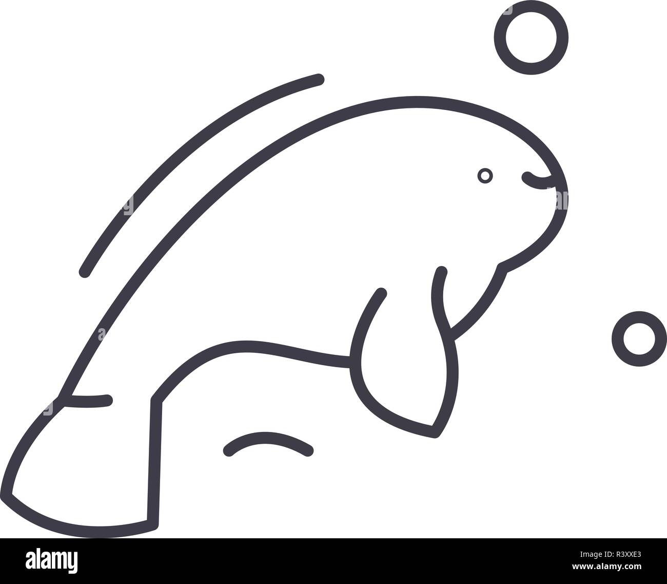 Beluga line icon concept. Beluga vector linear illustration, symbol ...
