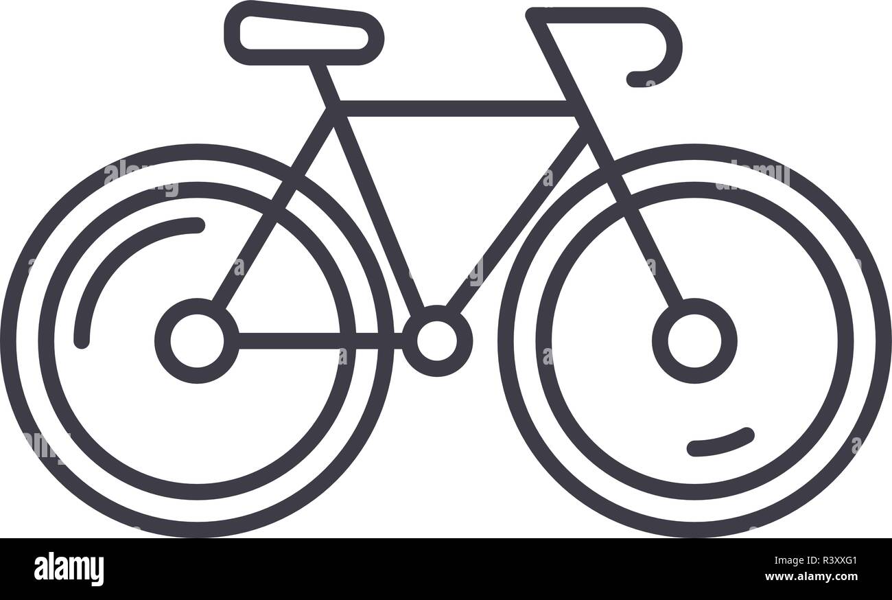 Bicycle line icon concept. Bicycle vector linear illustration, symbol ...