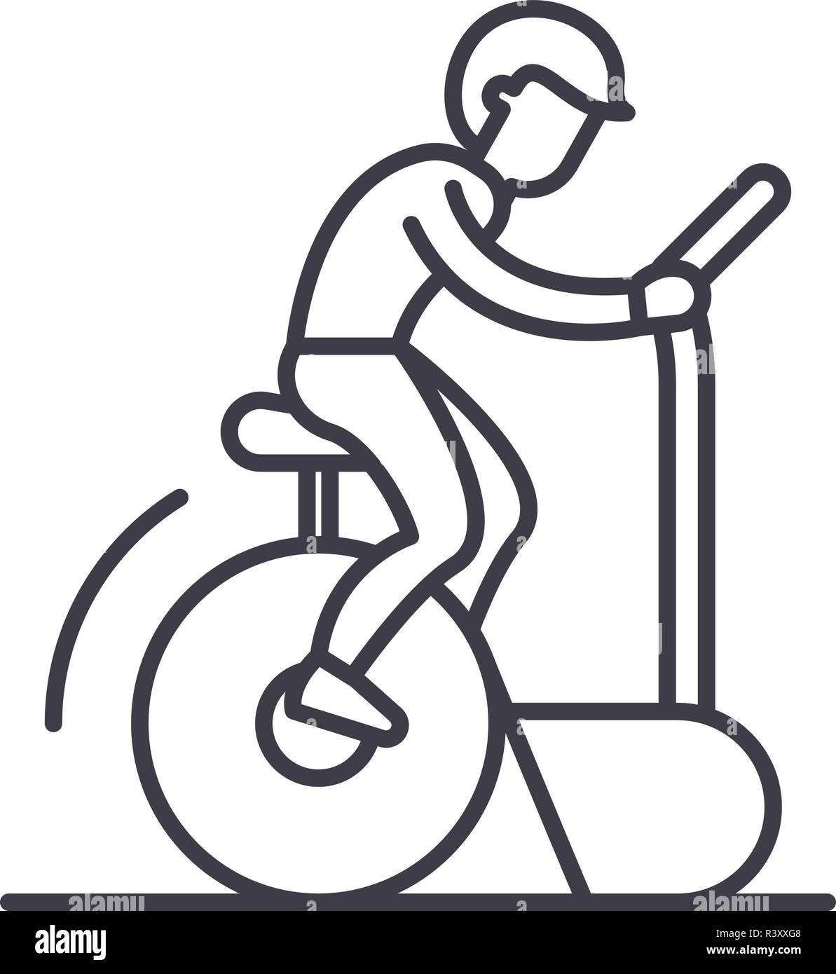 Bicycle training line icon concept. Bicycle training vector linear ...