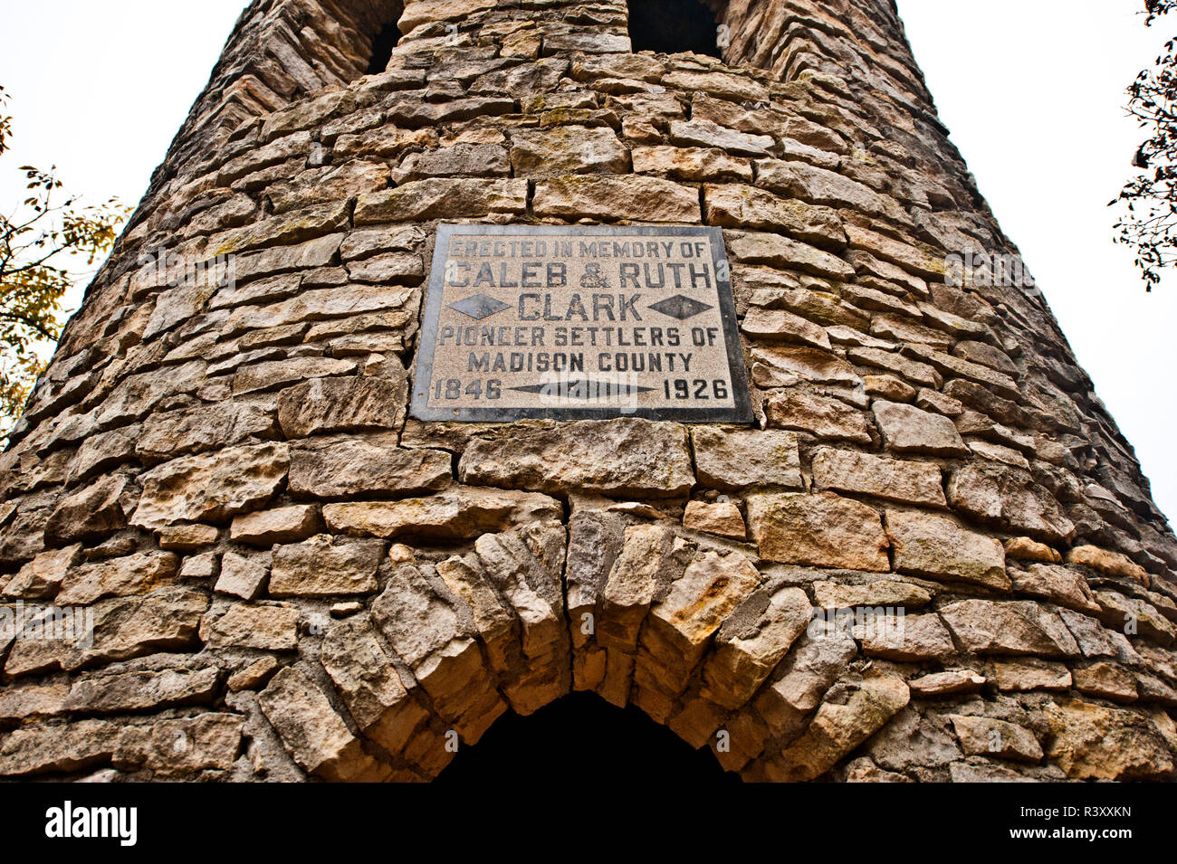 USA, Iowa, Winterset City Park. The Castle built in Memory of Caleb and ...