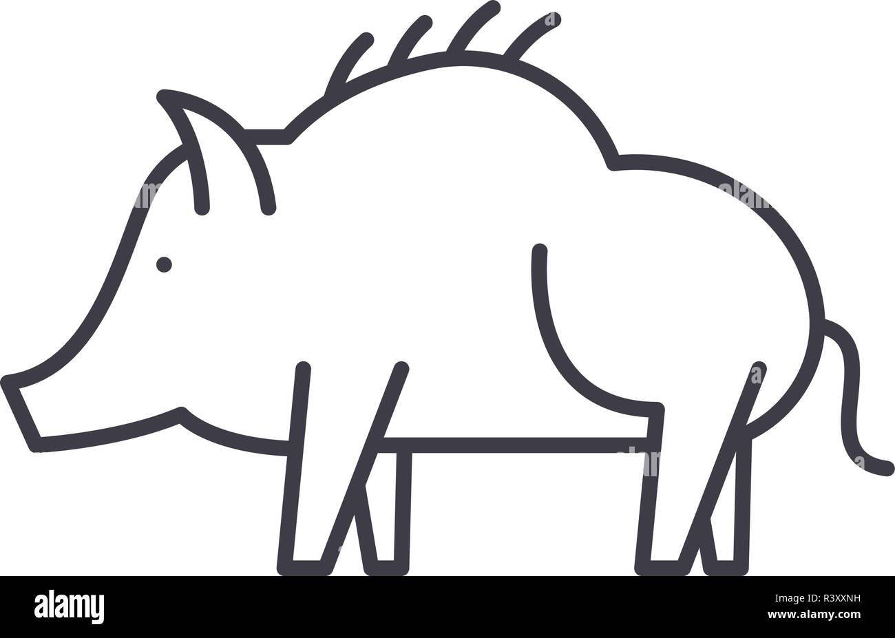 Boar line icon concept. Boar vector linear illustration, symbol, sign ...