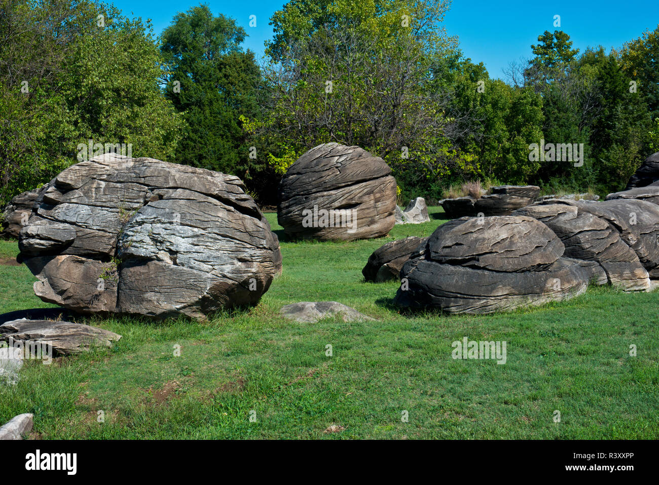 USA, Kansas, Minneapolis, Rock City Park, Unique Rocks and Distribution ...