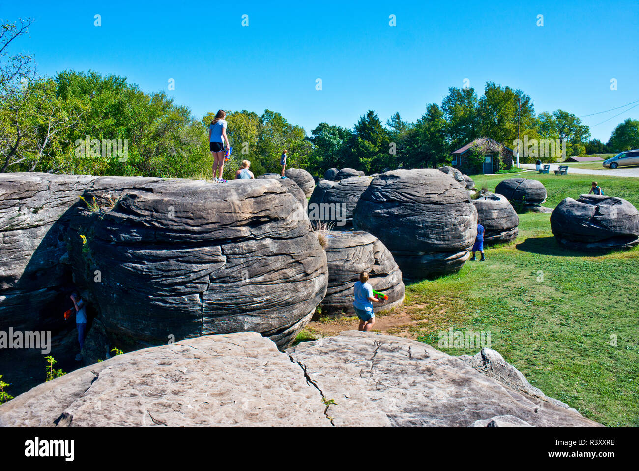 USA, Kansas, Minneapolis, Rock City Park, Unique Rocks and Distribution ...