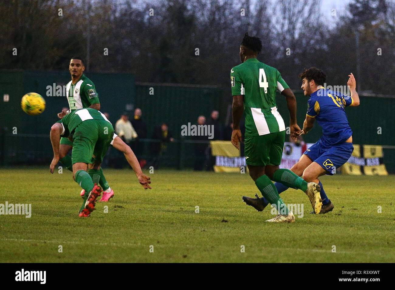 Max Bolton of Romford goes close during Romford vs Basildon United ...
