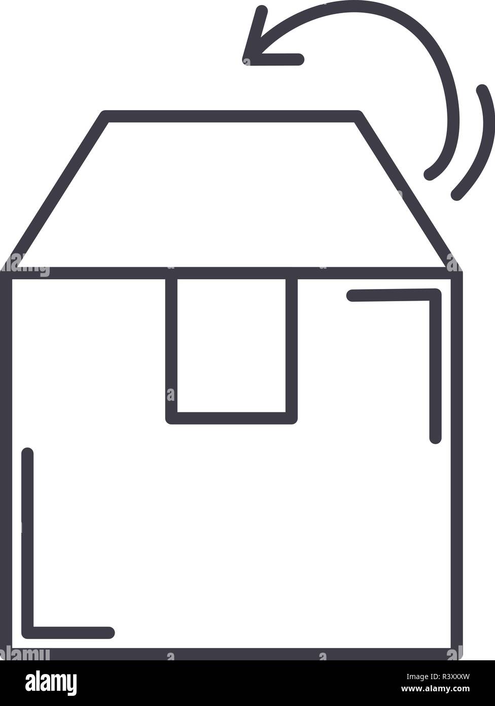 Box packing line icon concept. Box packing vector linear illustration ...