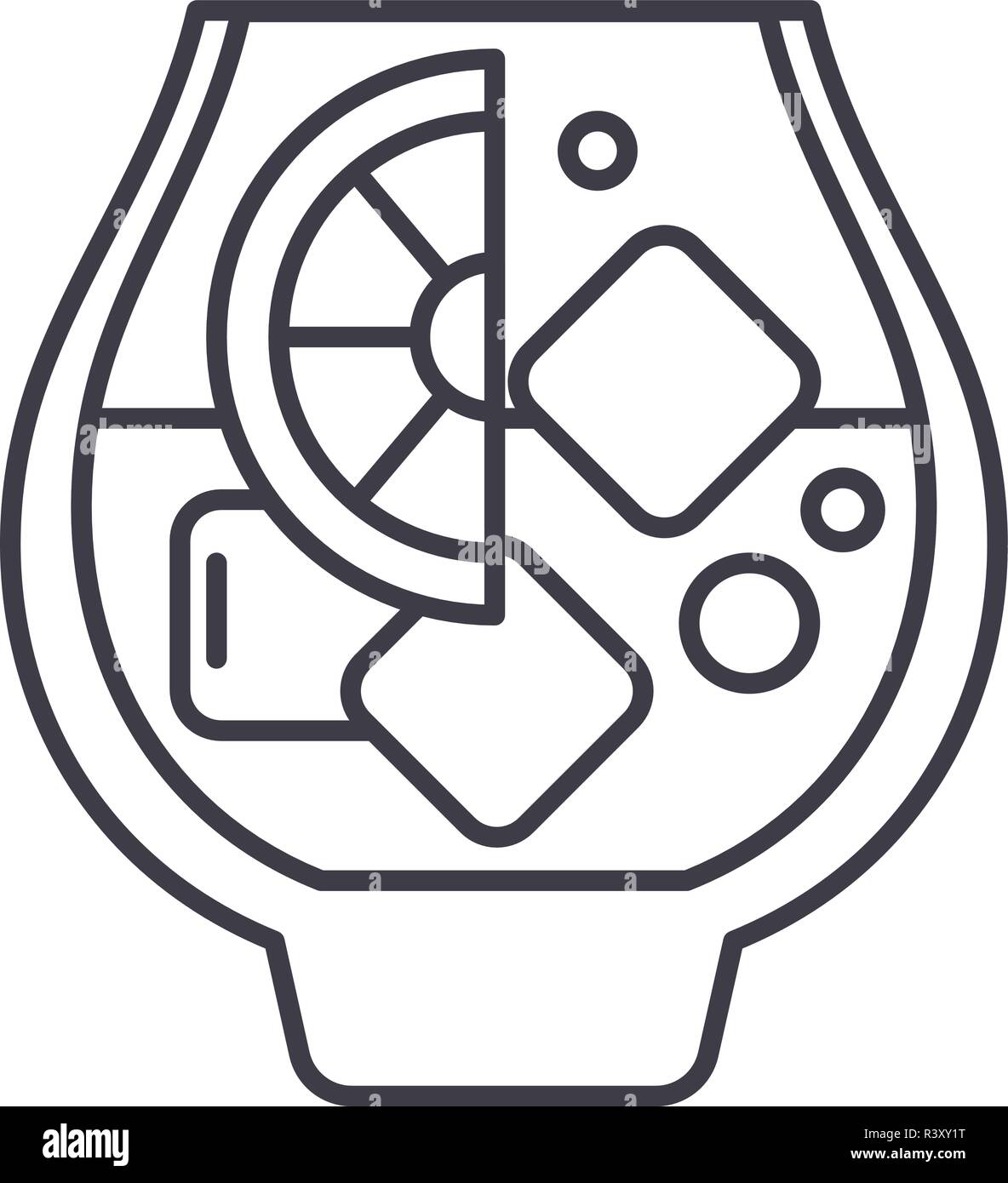 Brandy line icon concept. Brandy vector linear illustration, symbol ...