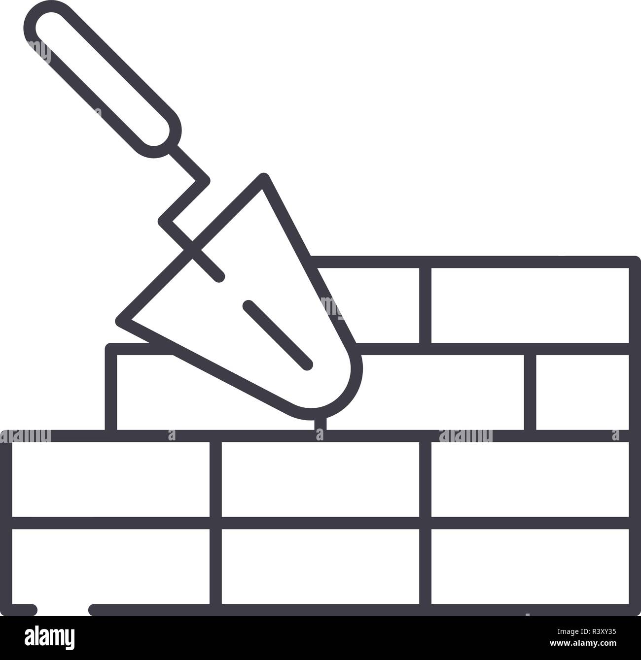Brickwork line icon concept. Brickwork vector linear illustration ...