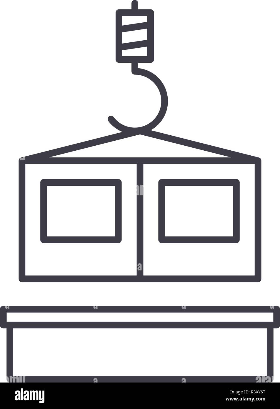 Building technologies line icon concept. Building technologies vector ...