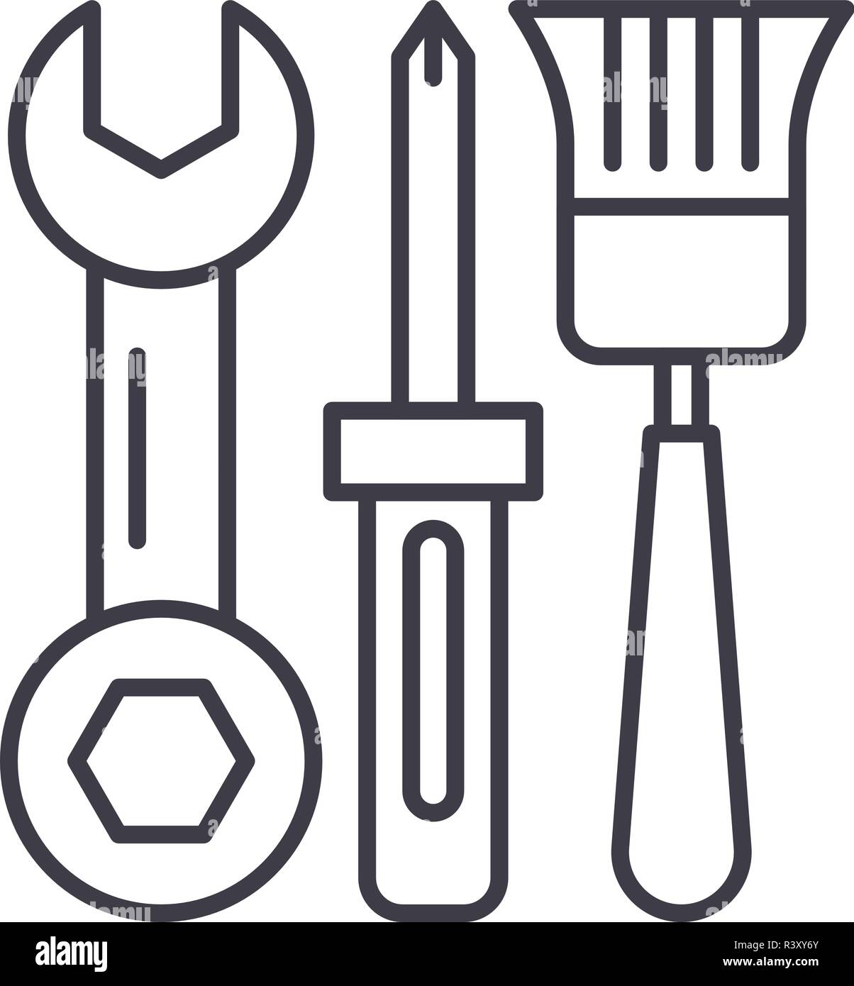 Building tools line icon concept. Building tools vector linear ...
