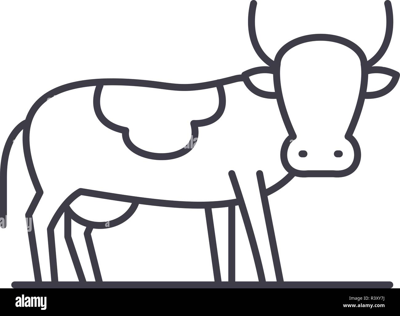 Bull line icon concept. Bull vector linear illustration, symbol, sign ...