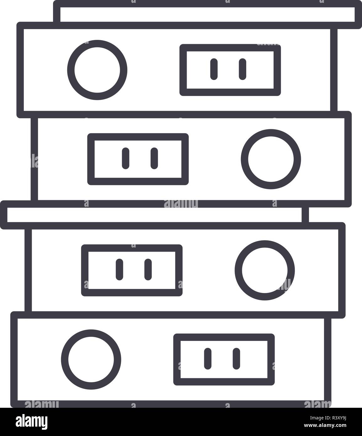 Business archive line icon concept. Business archive vector linear ...