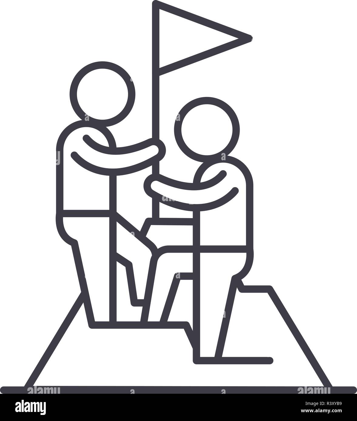 Business competition line icon concept. Business competition vector ...