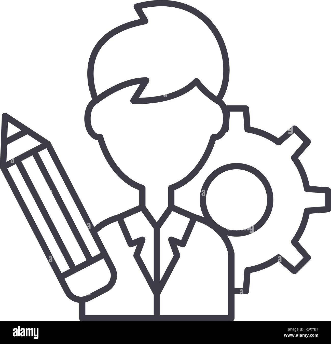 Business Consultant Line Icon Concept Business Consultant Vector