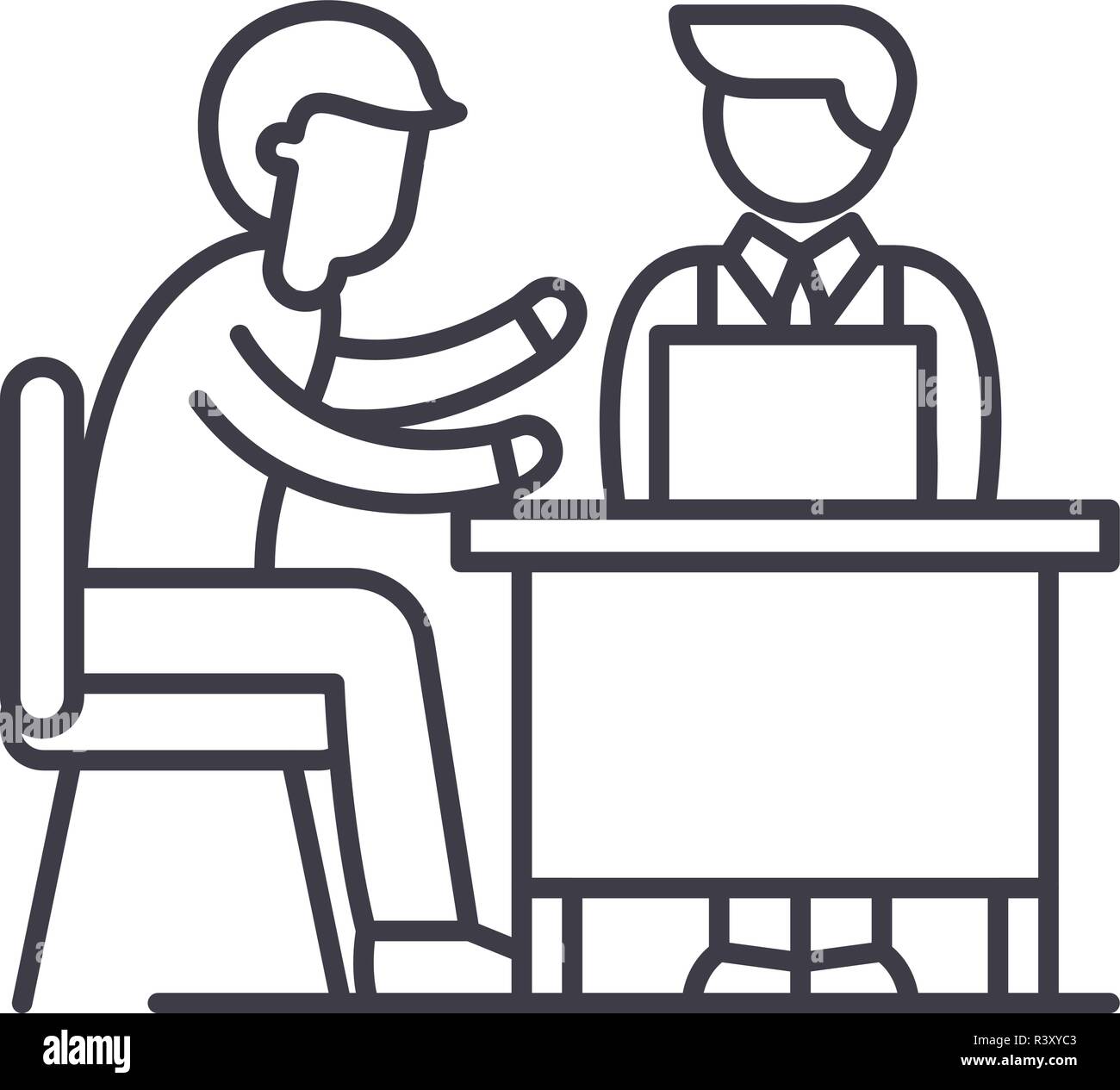 Business consulting line icon concept. Business consulting vector ...