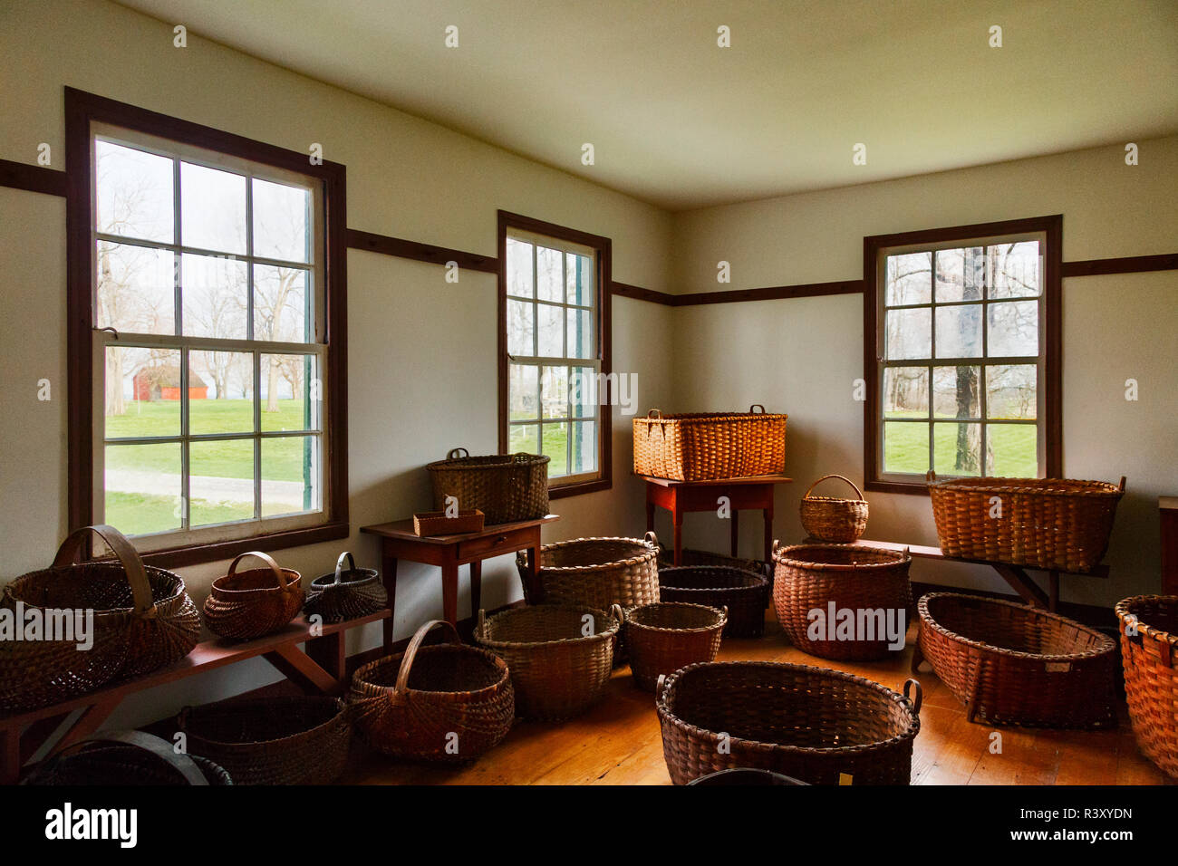 Handmade baskets, Shaker Village of Pleasant Hill, Harrodsburg, Kentucky Stock Photo - Alamy