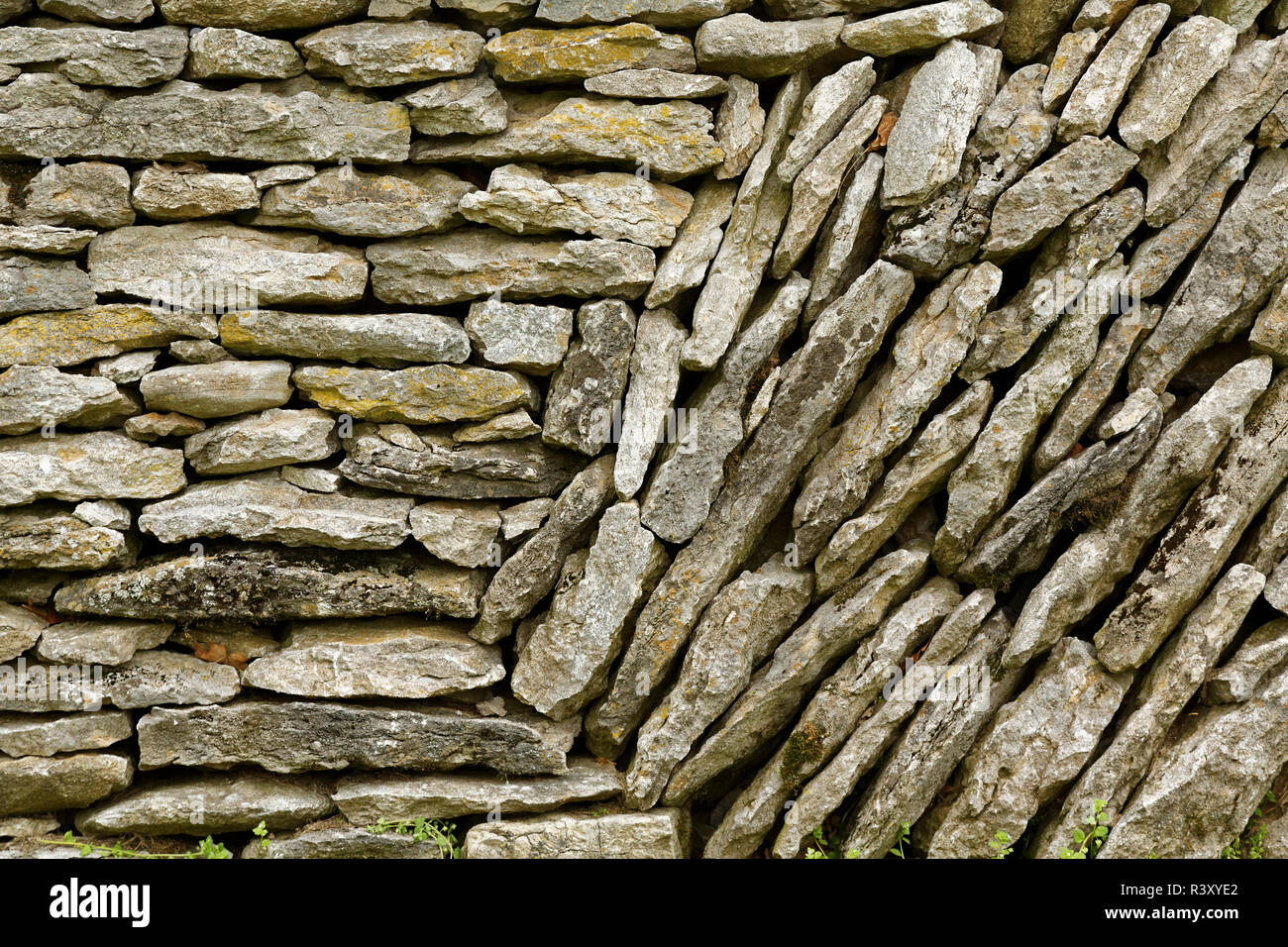 Pattern in traditional hand laid rock wall, Shaker Village of Pleasant ...
