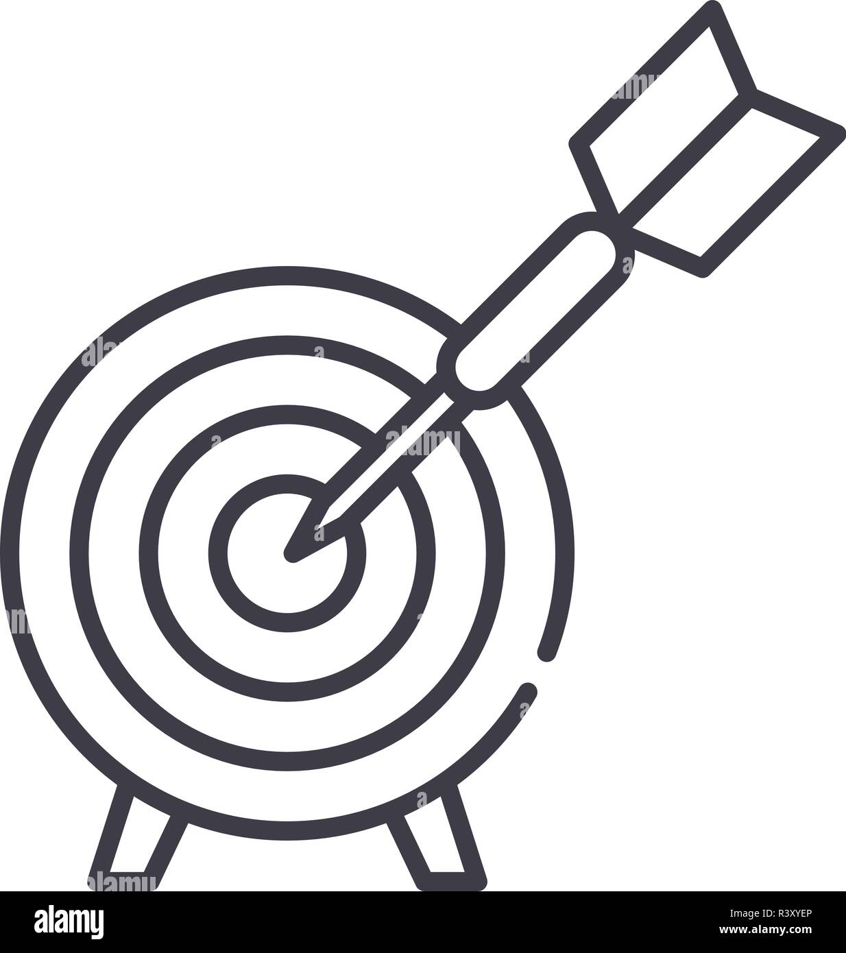 Business goals line icon concept. Business goals vector linear ...