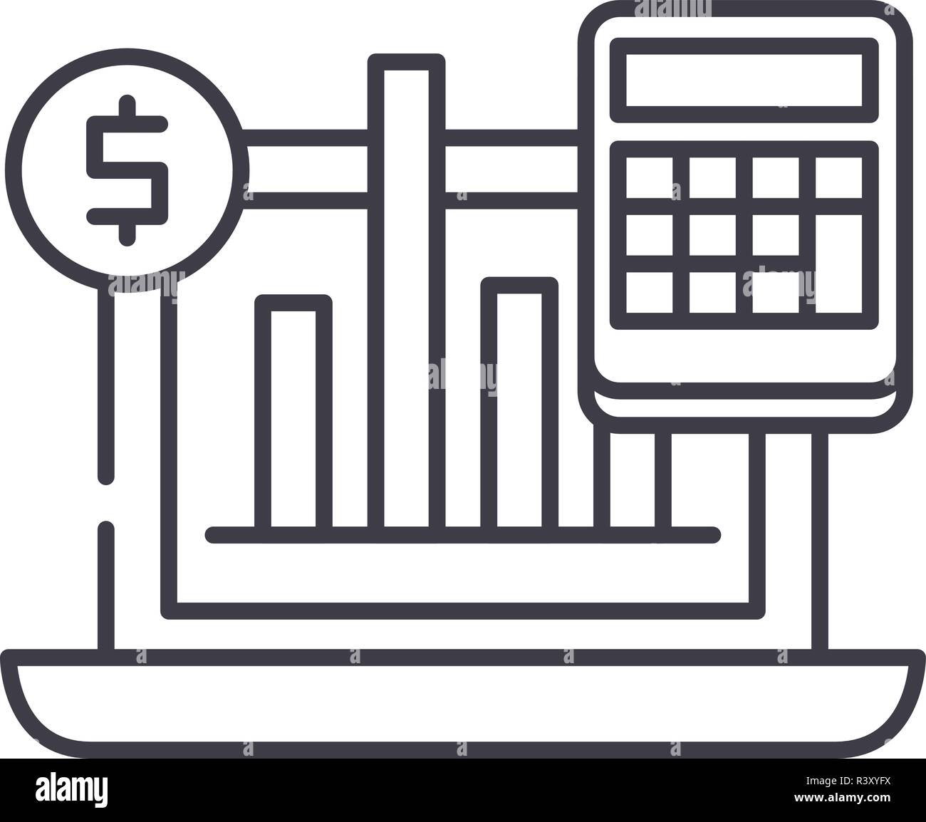 Business indicators line icon concept. Business indicators vector ...