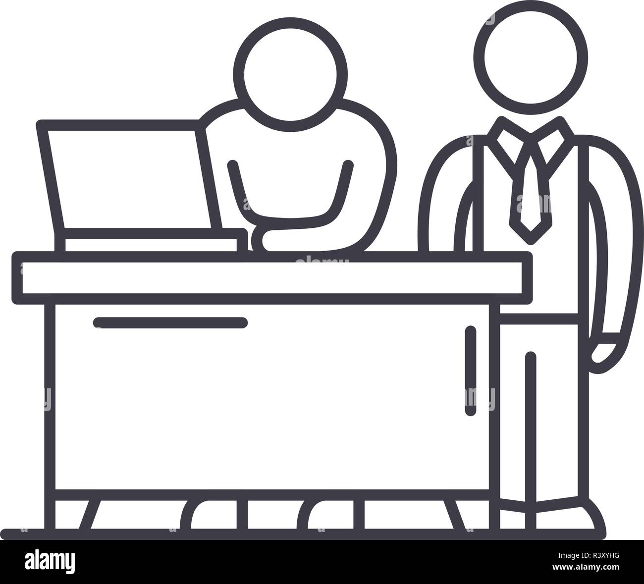 Business mentor line icon concept. Business mentor vector linear ...