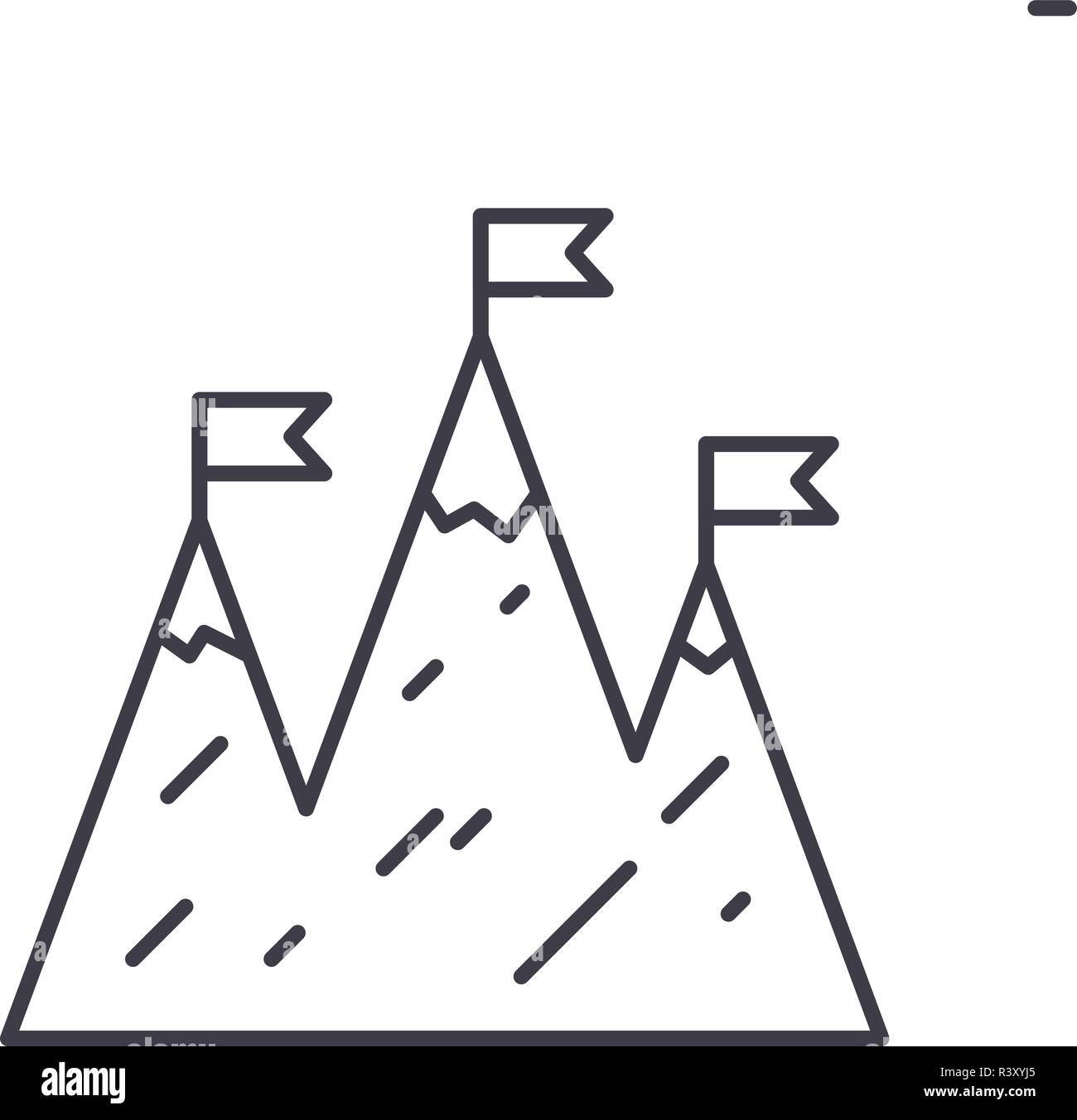 Business mission line icon concept. Business mission vector linear ...