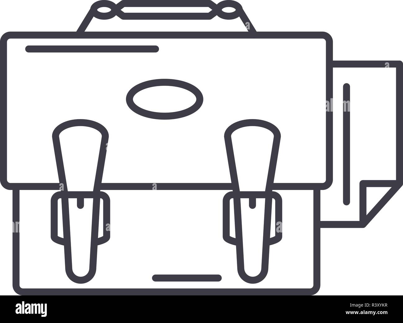 Business portfolio line icon concept. Business portfolio vector linear ...