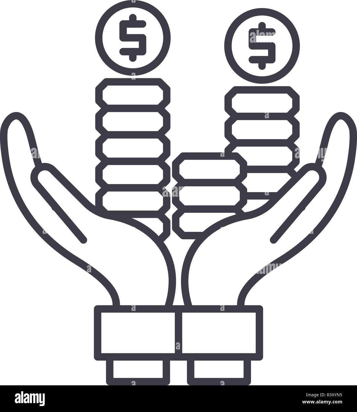 Business profit line icon concept. Business profit vector linear ...