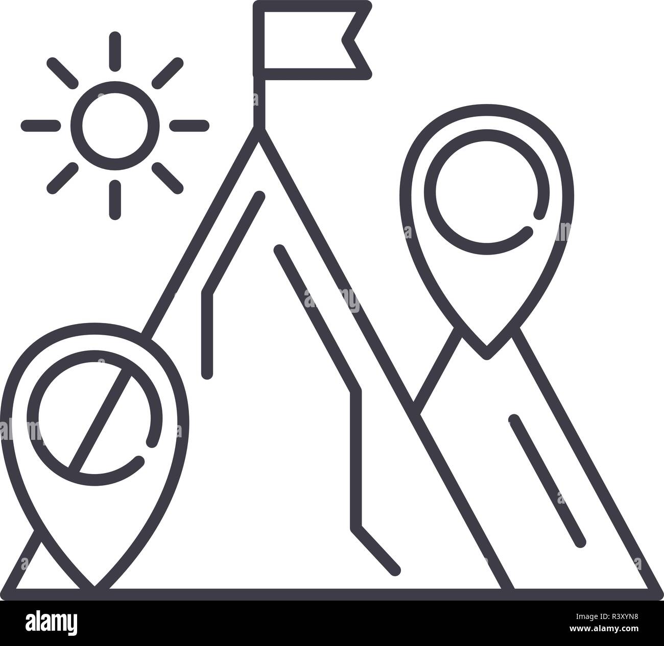 Business purpose line icon concept. Business purpose vector linear ...