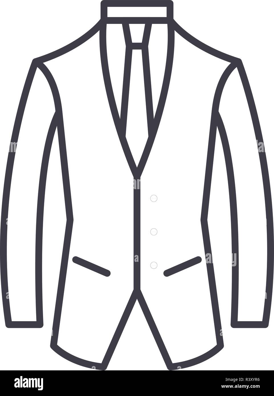 Business suit line icon concept. Business suit vector linear ...
