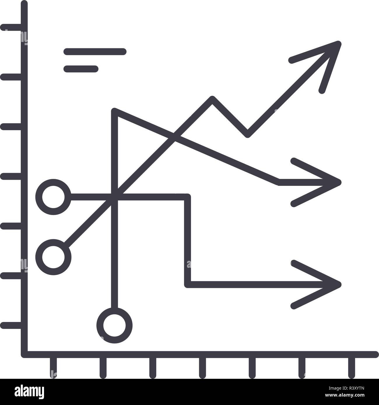 Business trends line icon concept. Business trends vector linear ...