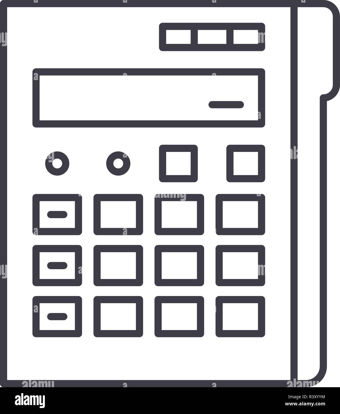 Calculator line icon concept. Calculator vector linear illustration ...